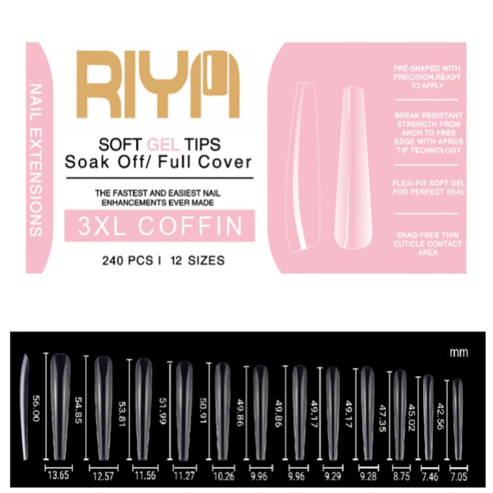 Soft Gel Tips - Natural Coffin