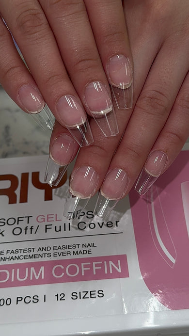 Soft Gel Tips - Natural Coffin