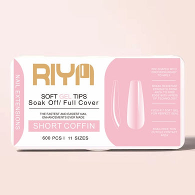 Soft Gel Tips - Natural Coffin