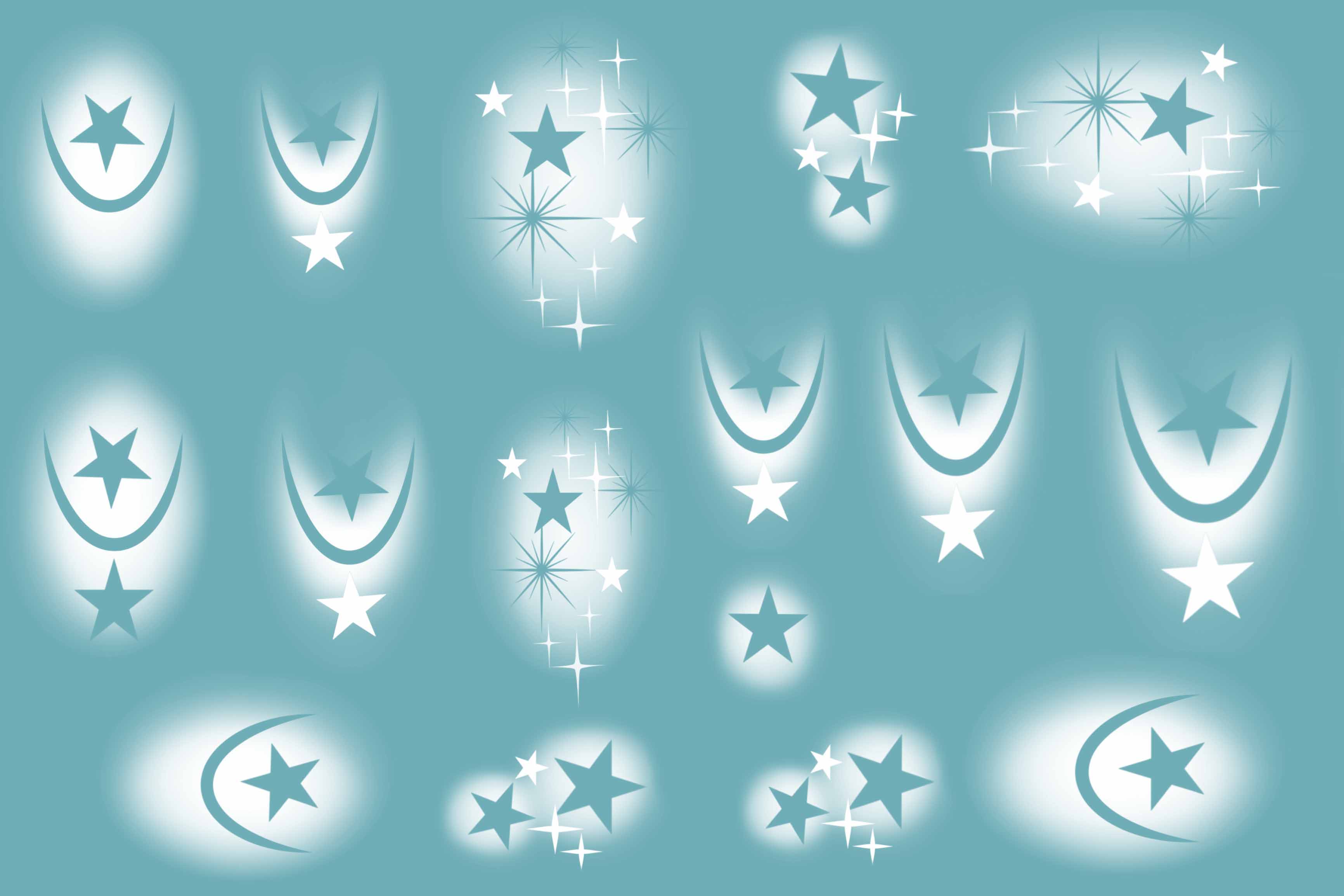 White Airbrush Star Designs 2