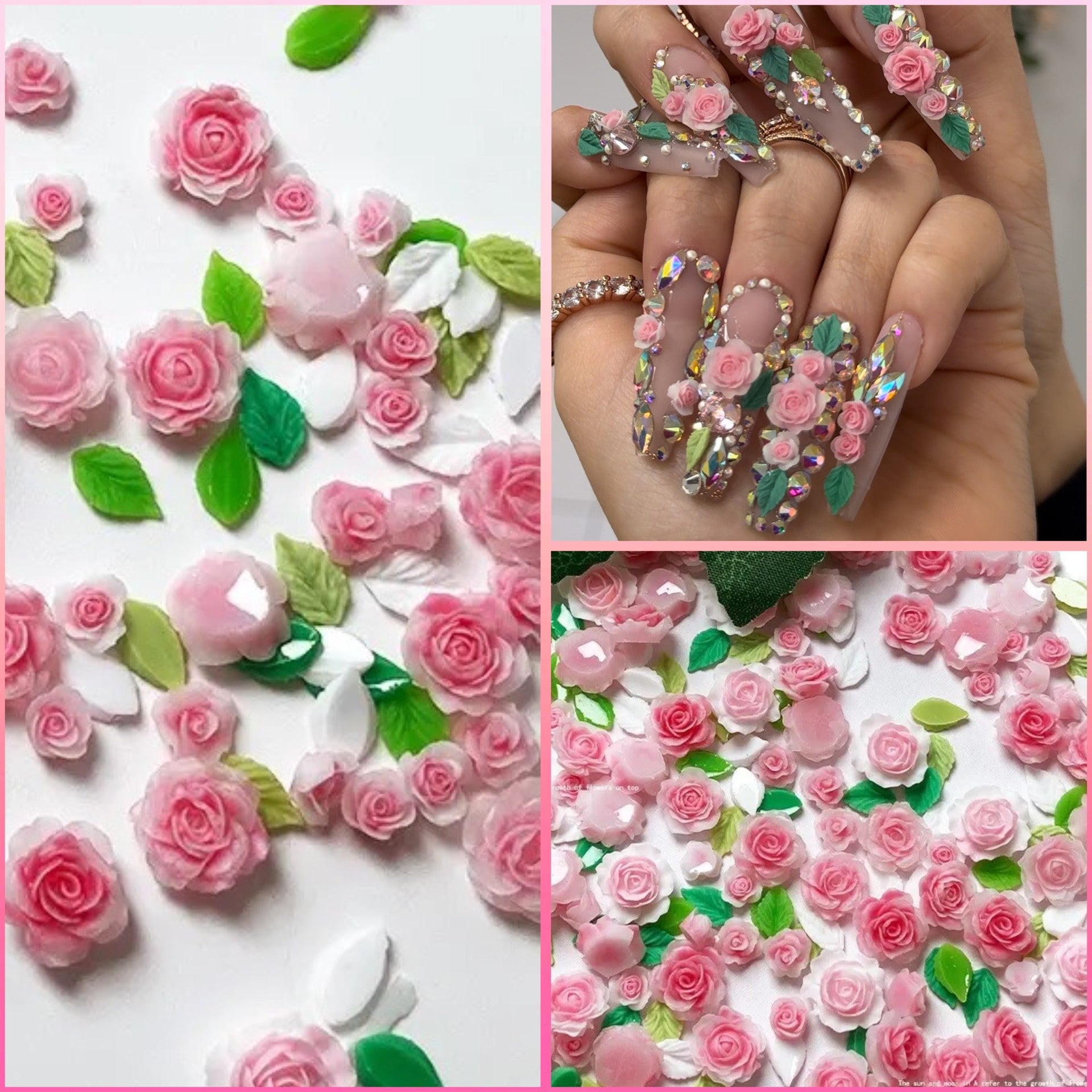 Acrylic Roses and Leaves