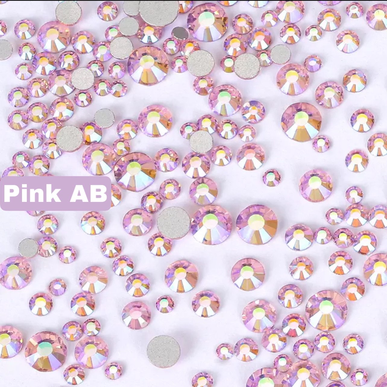 Round Pink AB Stones